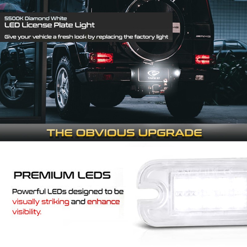 2Pcs No Error LED License Plate Lights For Mercedes Benz G-Class W463 ...