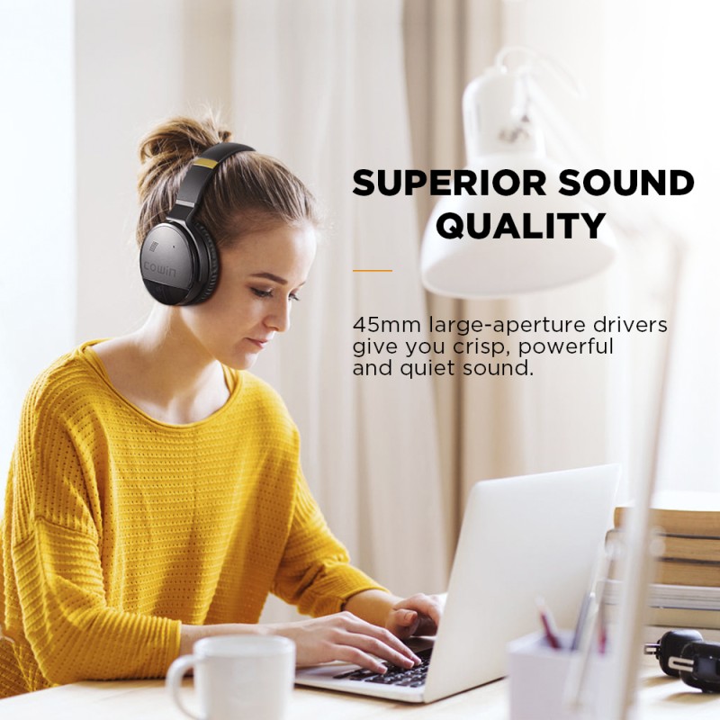 COWIN E8 [Upgraded] Active Noise Cancelling Bluetooth Headphone Deep ...