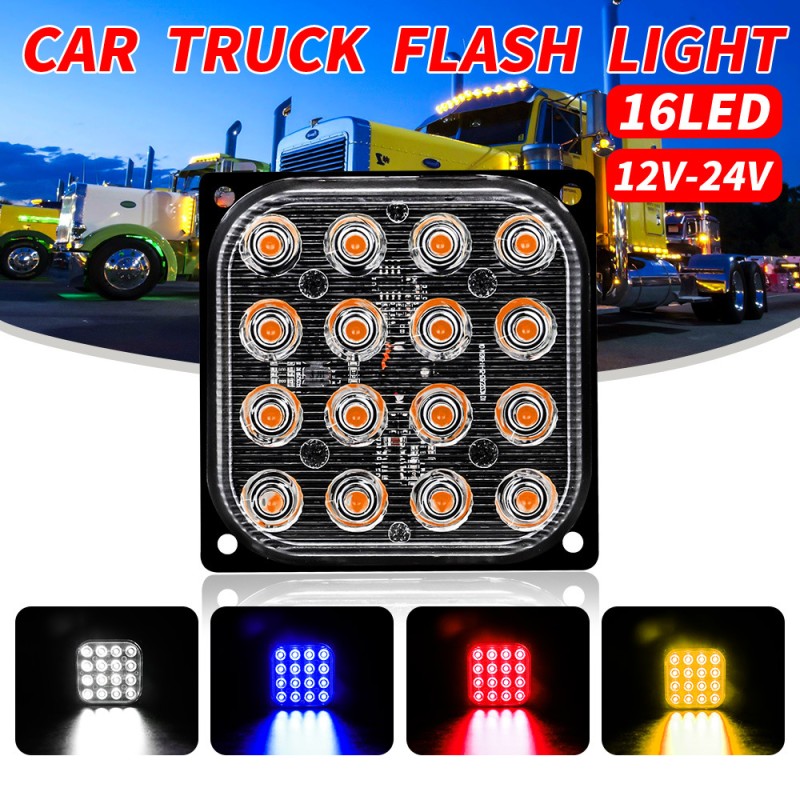 1x Led Strobe Warning Light Strobe Grille Flash Truck Lamp Amber ...