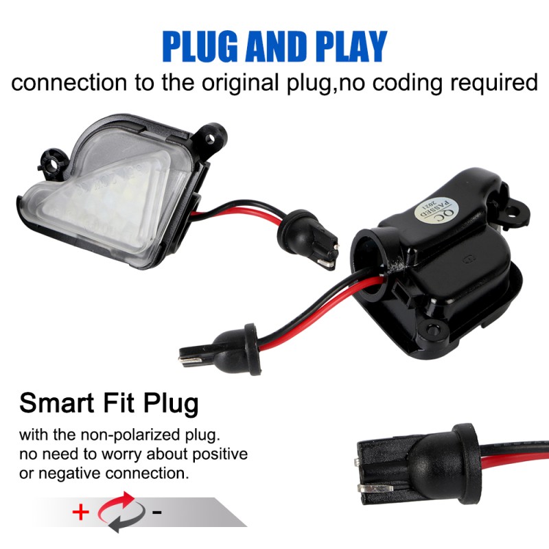 12V Car Pathway Light LED Puddle Lamps Canbus Under Rear View Side ...
