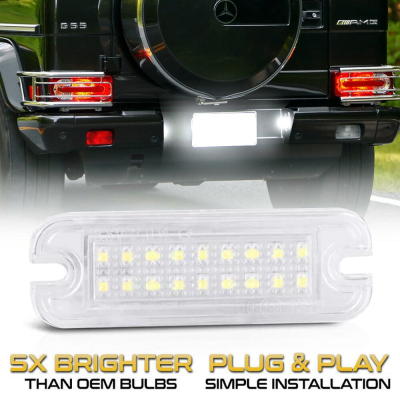 2Pcs No Error LED License Plate Lights For Mercedes Benz G-Class W463 ...