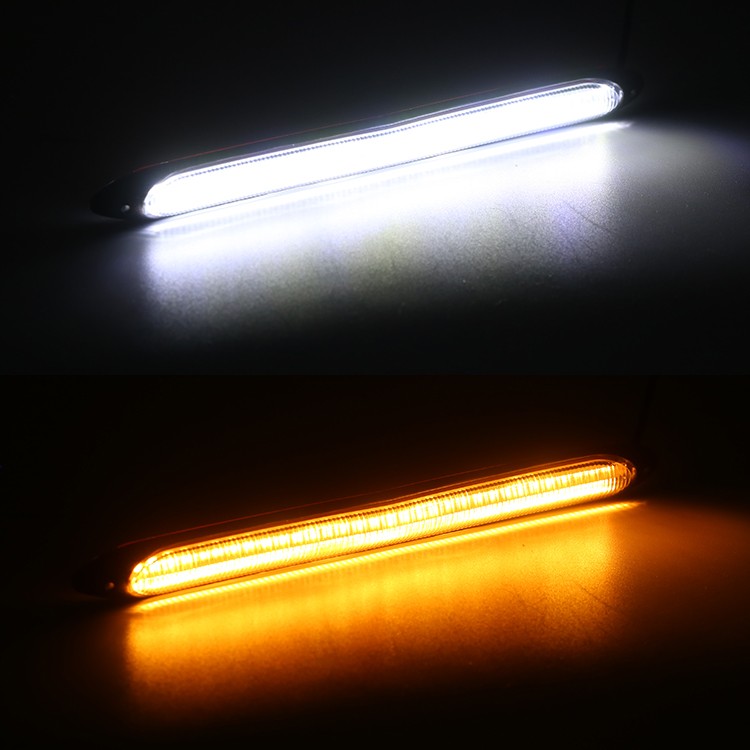 1pair 12V Bright DRL LED Daytime Running Light for Car Headlight Sequential DRL LED Strip Turn ...