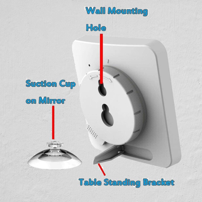 Lcd Digital Waterproof For Water Splashes Bathroom Wall Clock Shower
