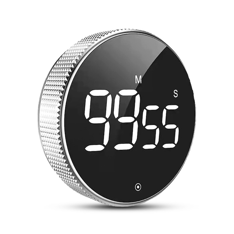 Round Digital Timer Stopwatch HD LED Electronic Studying Meditation ...
