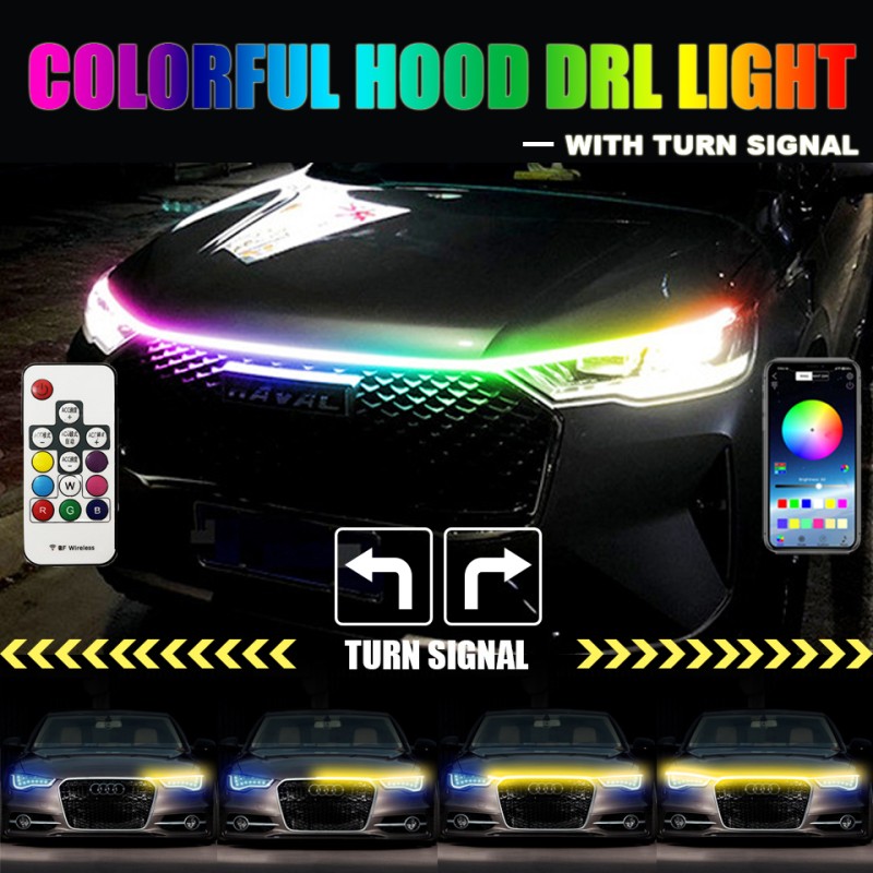 2022 Newest LED Car Hood Light Daytime Running Lights Auto Remote App ...