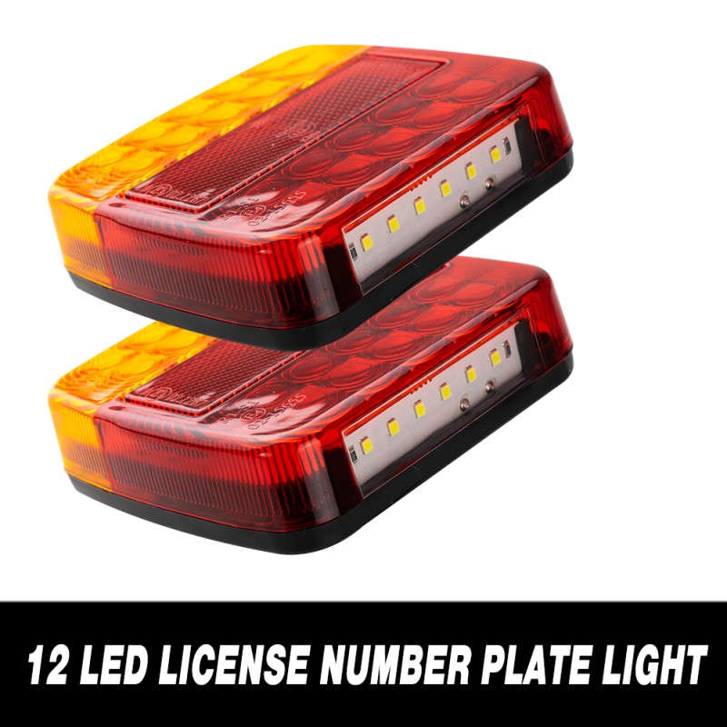 26LED Submersible Trailer Lights Stop Tail Turn Signal Lights License Number Plate for Boat ...
