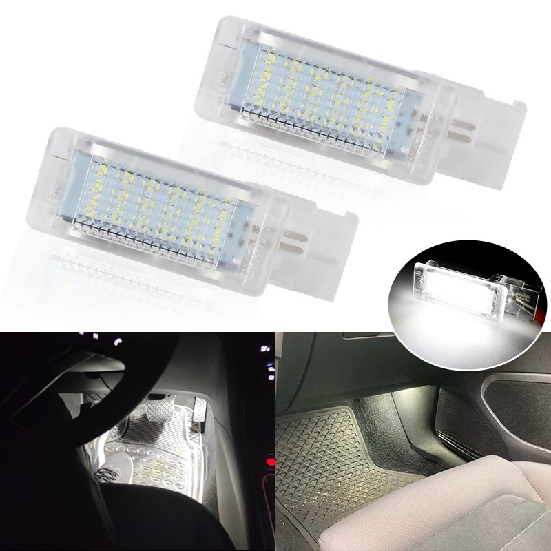 2Pcs LED Interior Footwell Light For VW Golf 5/6/7 Plus Polo Scirocco ...