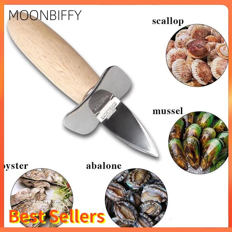 1pcs Steel Seafood Scallop Pry Knife With Wooden Handle Oyster Knives ...