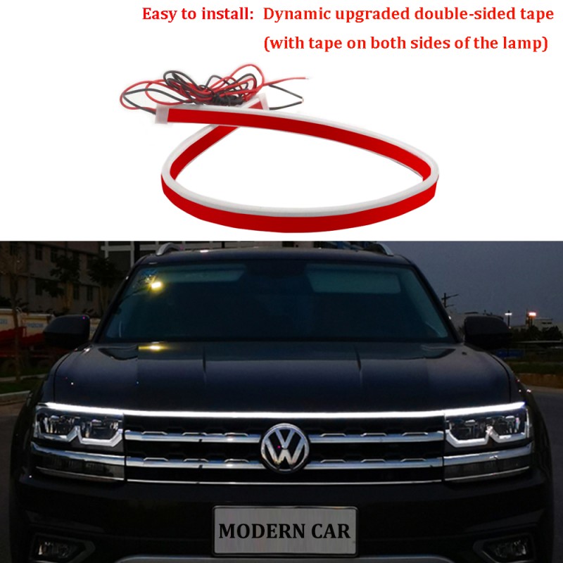 Dynamic Universal 12V Car LED Hood Daytime Running Light Strip ...