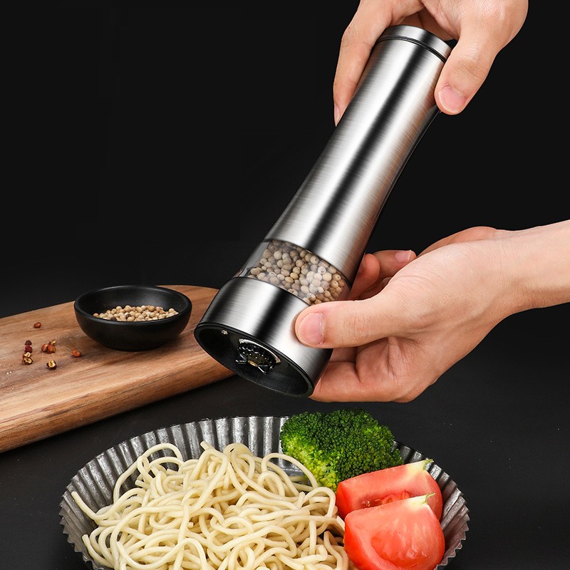 Salt and Pepper Grain Mill Shakers Stainless Steel Food Grinder ...
