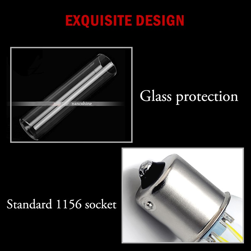 1X P21W Ba15s 1156 Led Filament Chip Car Light Bulb S25 Auto Vehicle ...