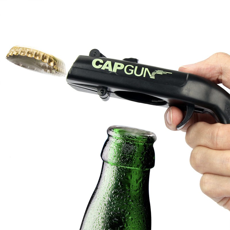 Portable Cap Gun Creative Flying Cap Launcher Bottle Beer Opener Bar ...