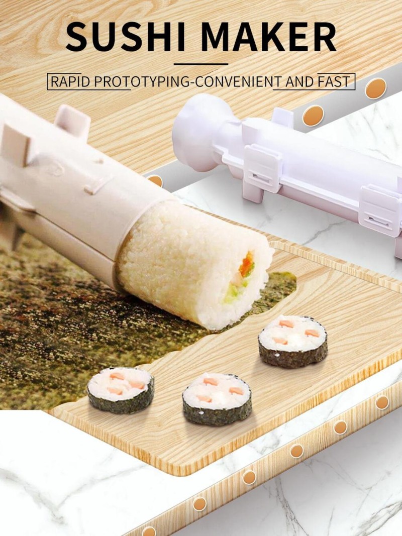 Quick Sushi Maker Roller Rice Mold Vegetable Meat Rolling Gadgets DIY ...