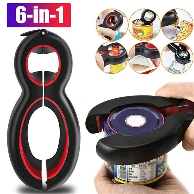 Upgraded 6 in 1 Bottle Opener Multifunction Screw Cap Jar Can Openers ...