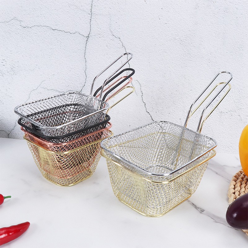 Mini Stainless Steel Chips Deep Fry Baskets Food Presentation Strainer ...