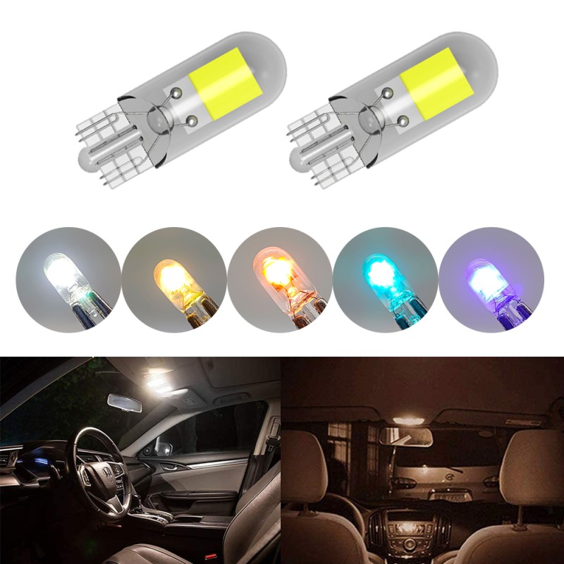 2Pcs W5W LED T10 COB Sapphire Economic Upgraded Pop Car Light Bulb High ...