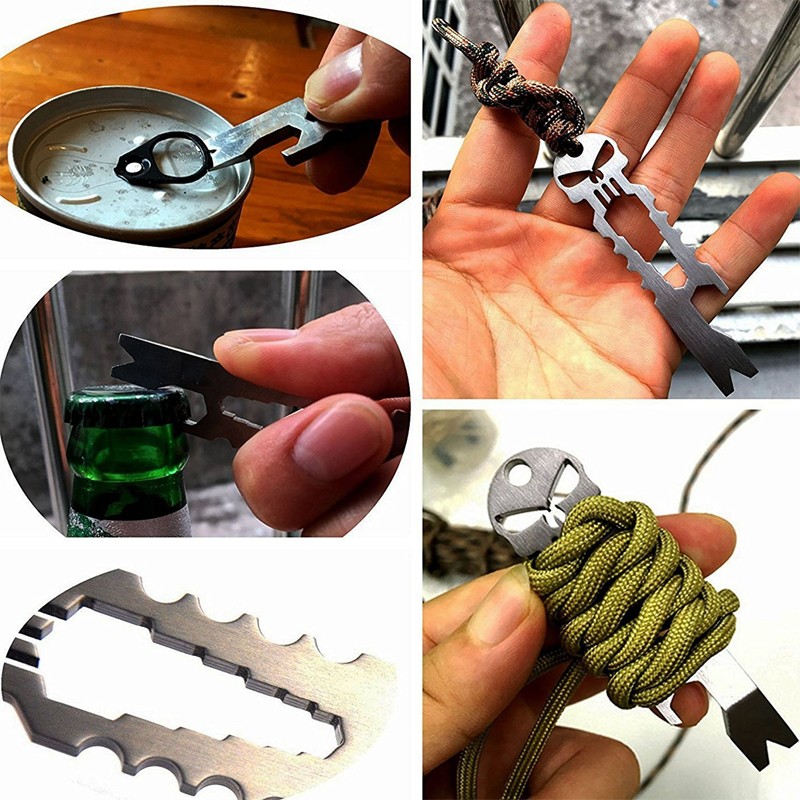 Tactical Crowbar Outdoor EDC Pocket Tool Multifunctional Wrench Bottle ...