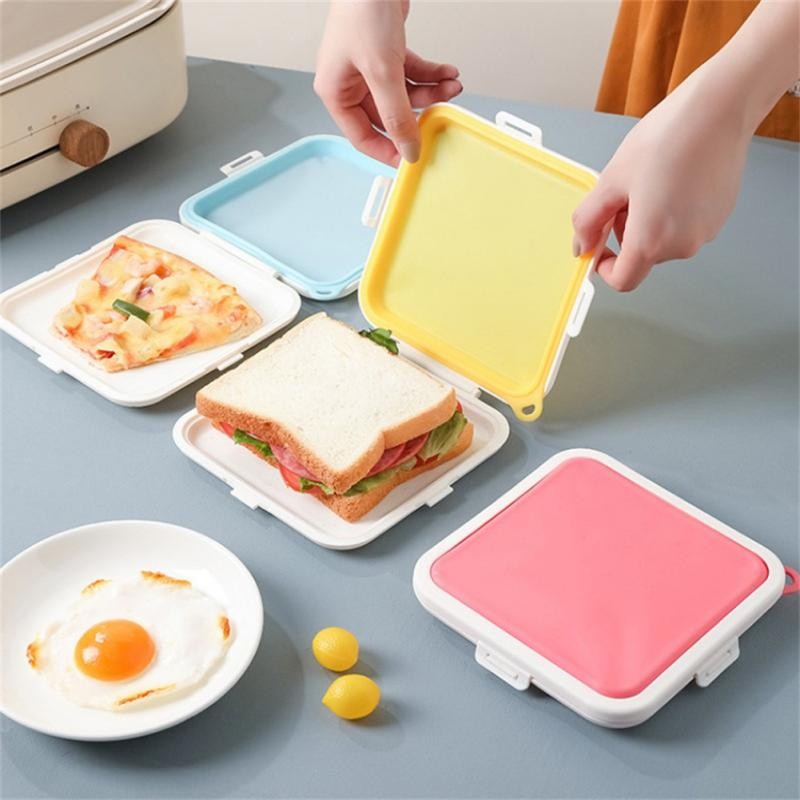 Sandwich Storage Box Silicone Lunch Box Food Storage Case Reusable ...